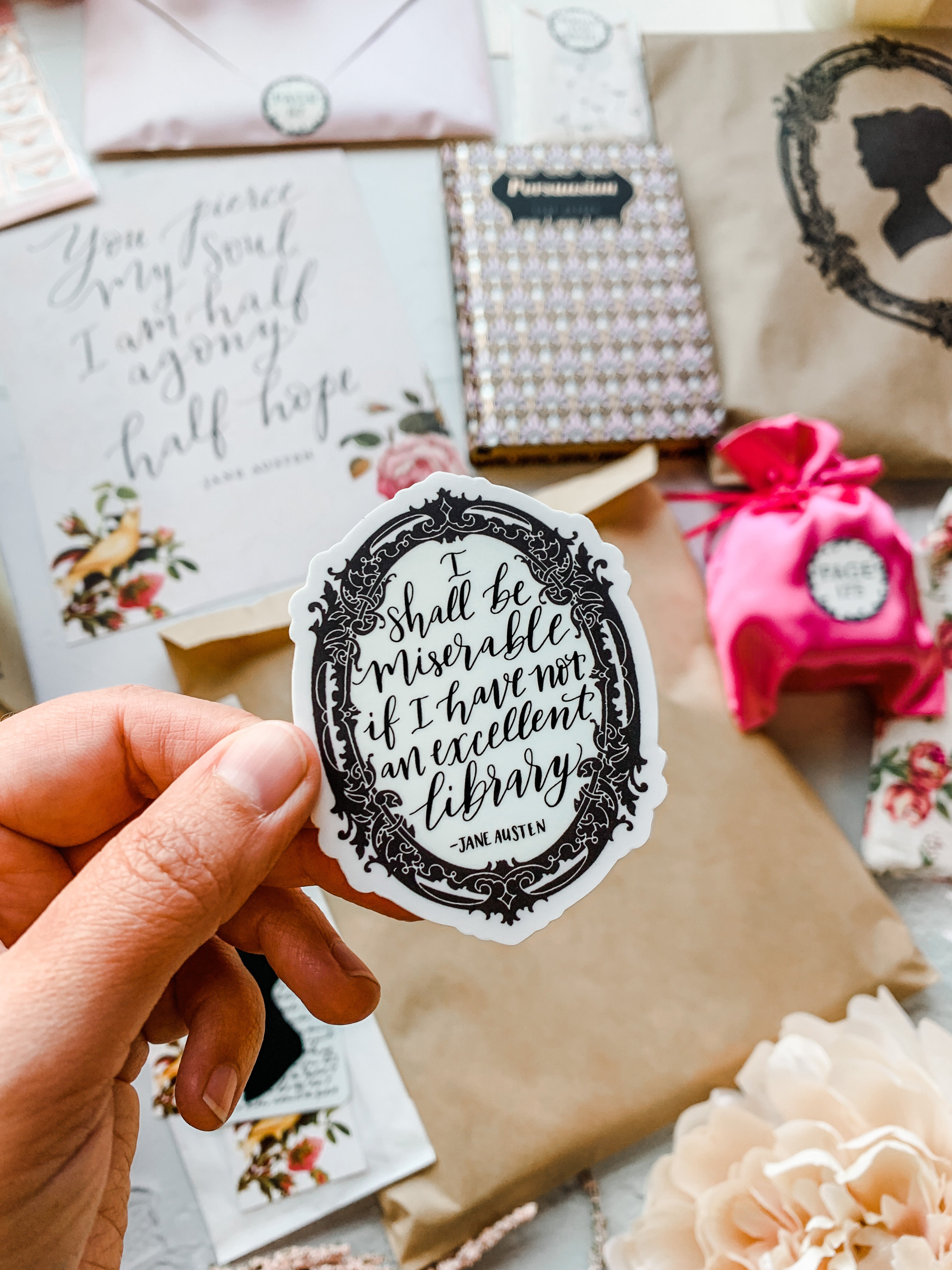 I Shall Be Miserable Jane Austen Sticker Decal – The Literary Book Club