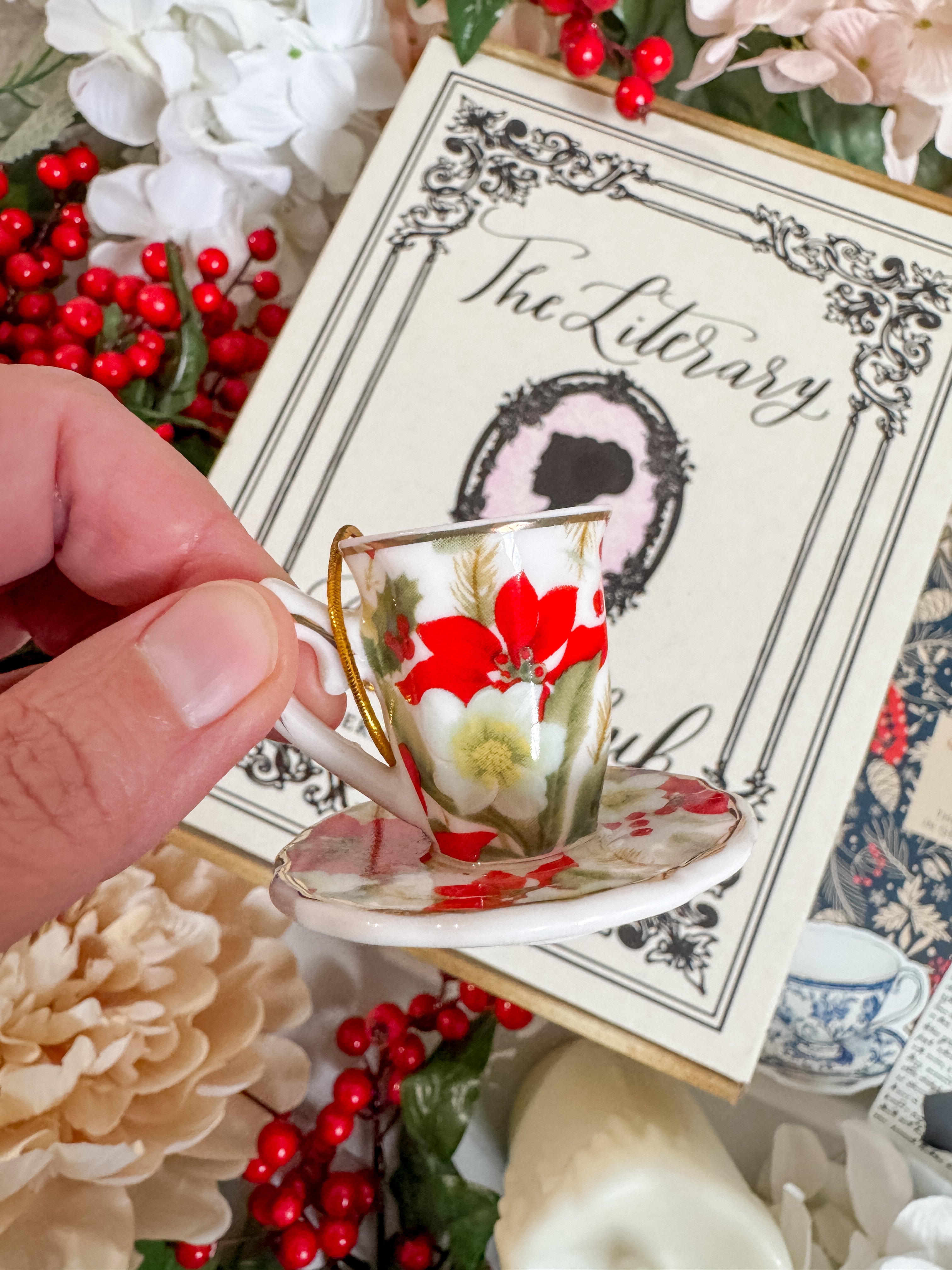Teacup Ornament - Assorted Designs – The Literary Book Club