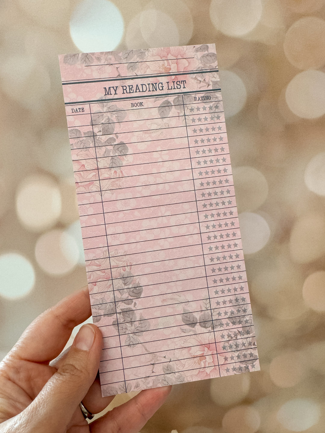 Pink Floral My Reading List Bookmark – The Literary Book Club