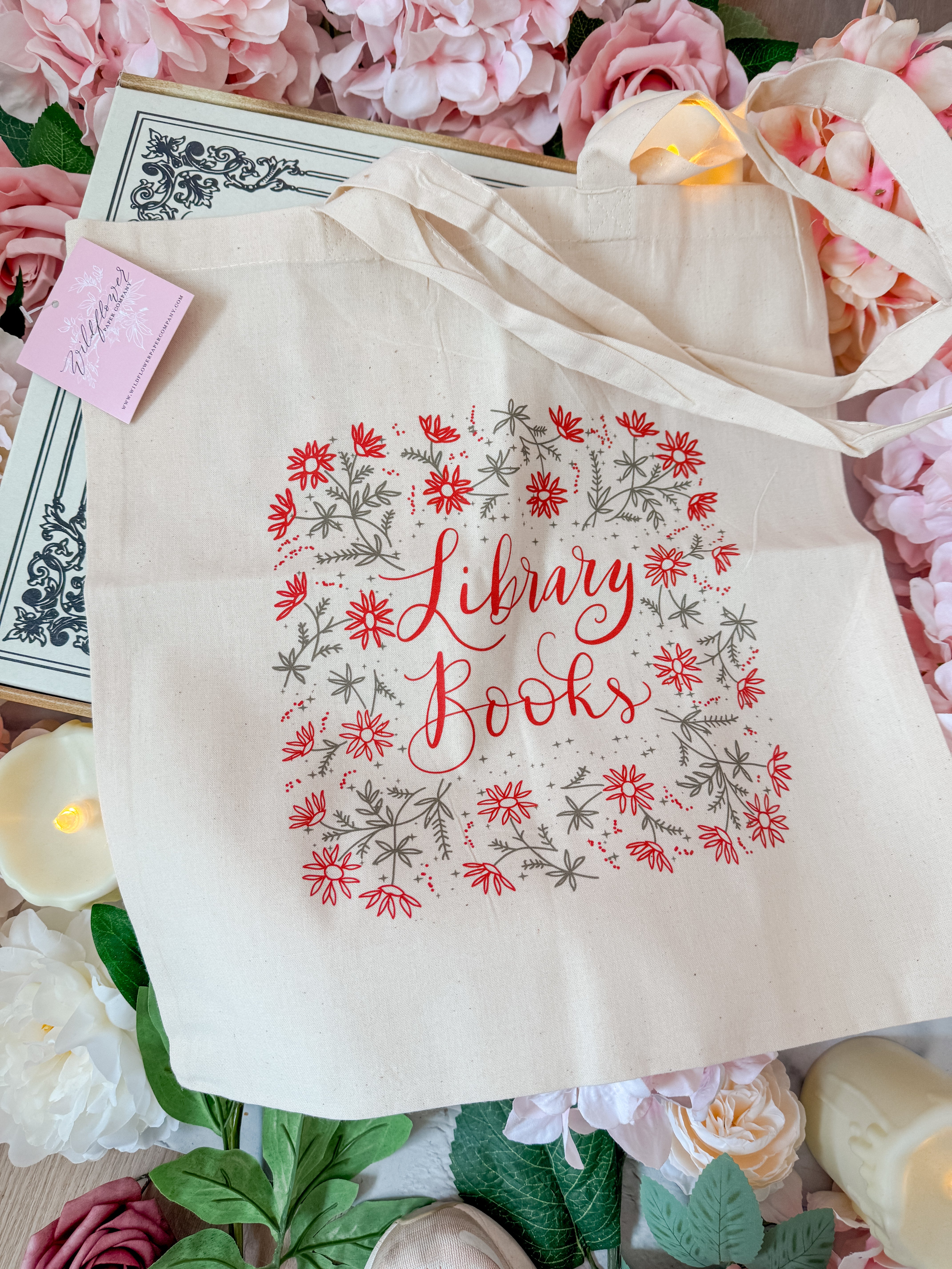 Library Books Floral Tote Bag – The Literary Book Club